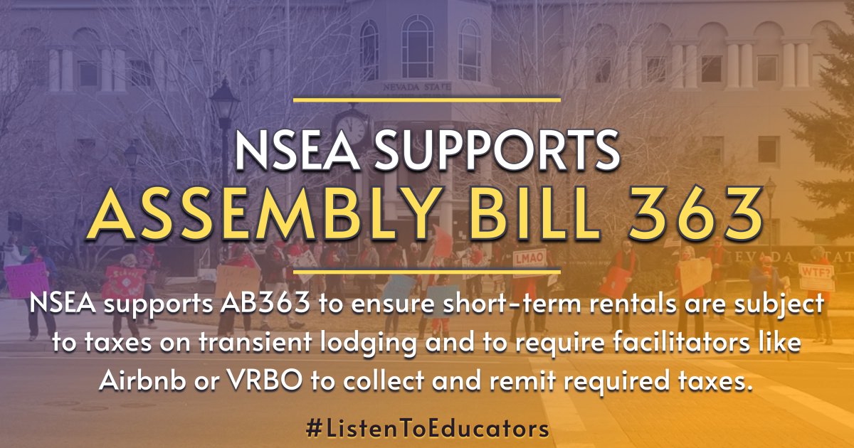Memo: NSEA Supports Assembly Bill 363 | Nevada State Education Association